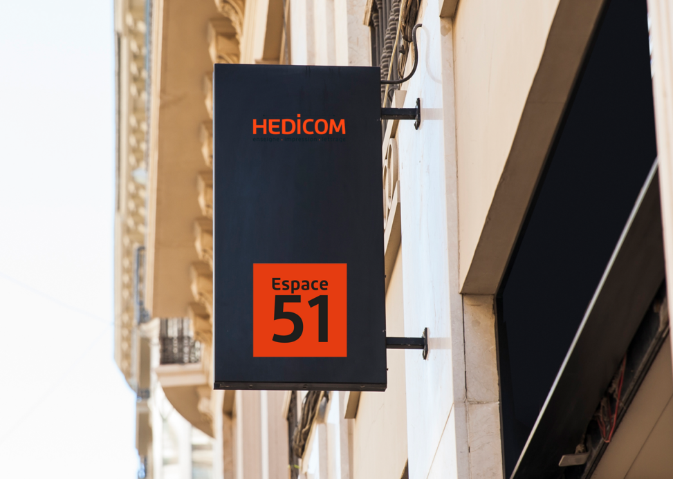 Enseigne drapeau - Hedicom